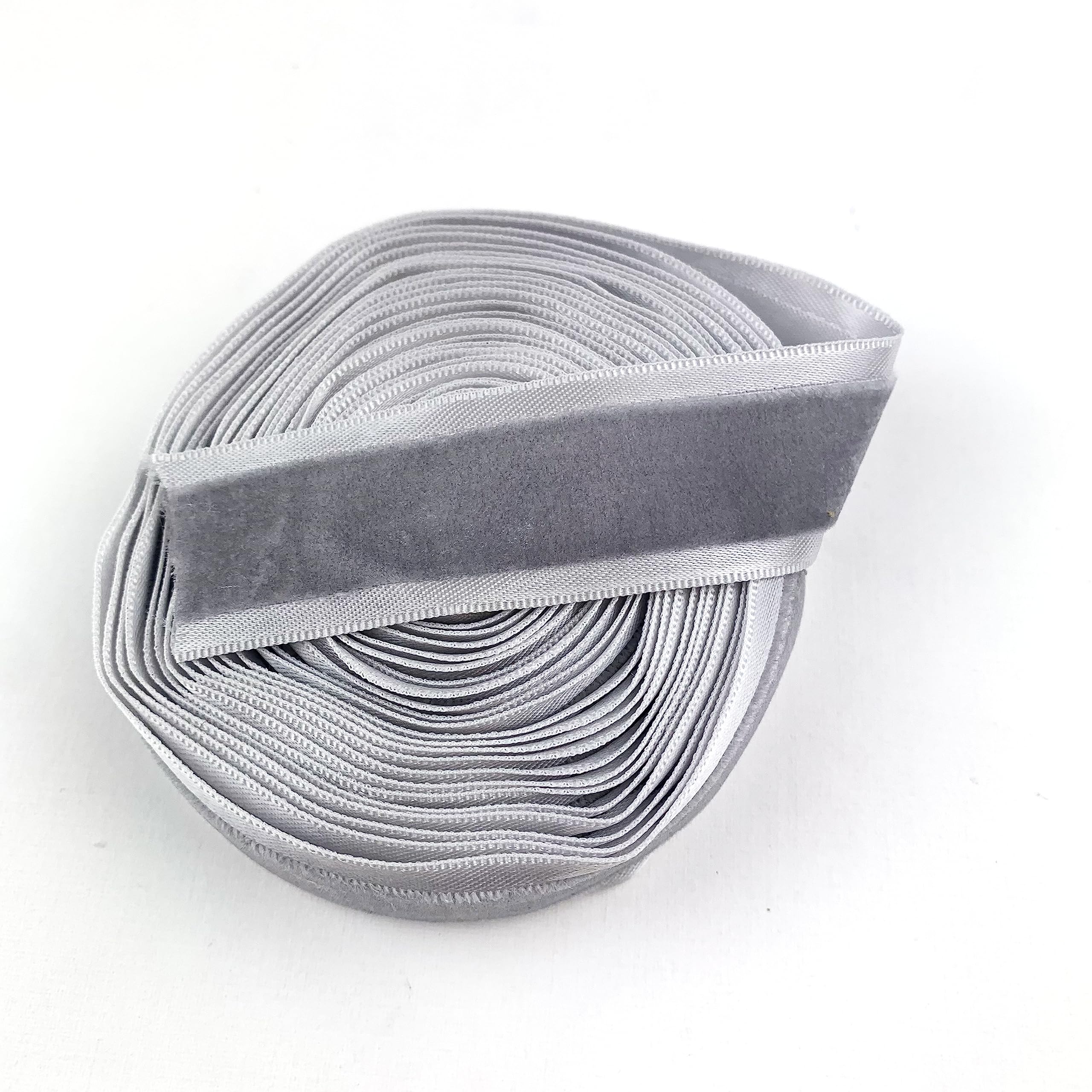 Heyiwell 5Yard Grey Single Face Velvet Ribbon Edge Wired Wrapping,Hair Bows,DIY Crafts 25mm(1" Inch)