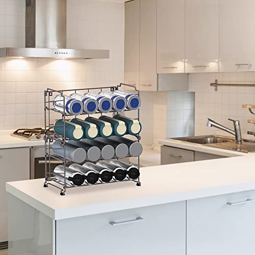 AULEDIO Water Bottle Organizer, 2-Pack 2 Tier Stackable Watre Bottle Holder, Adjustable Bottle Organizer, Brone