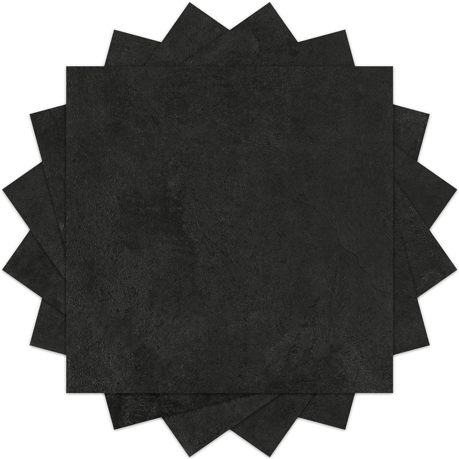 WESTICK Black Peel and Stick Floor Tile Stickers 20 Pack Peel and Stick Bathroom Floor Tiles Waterproof Marble Stick on Tile Floor Kitchen Vinyl Flooring for Bedroom RV Camper Living Room 12" x 12"