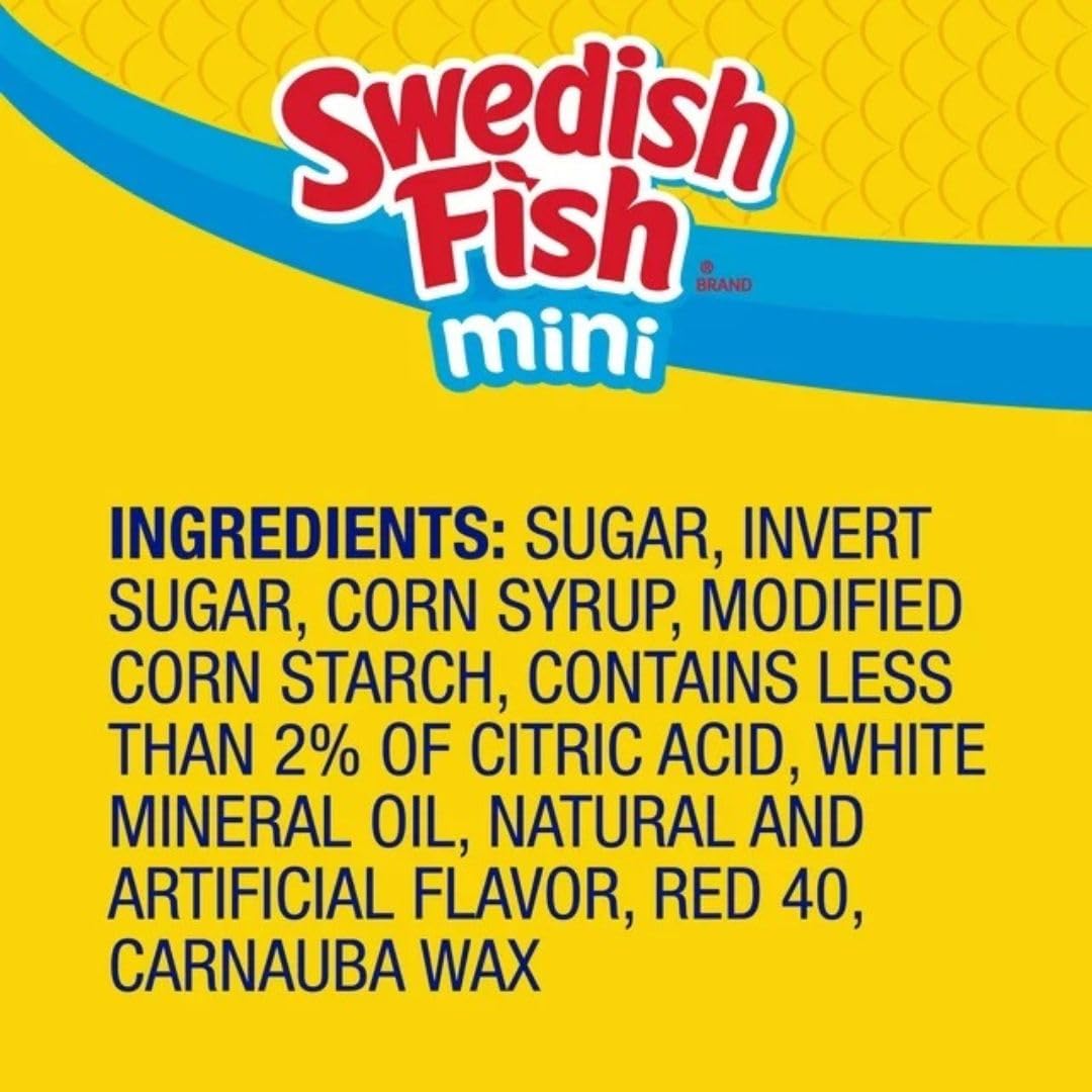 Swedish Mini Fish Candy Soft & Chewy - 3 Pound Bulk Pack of Red Swedish Fish