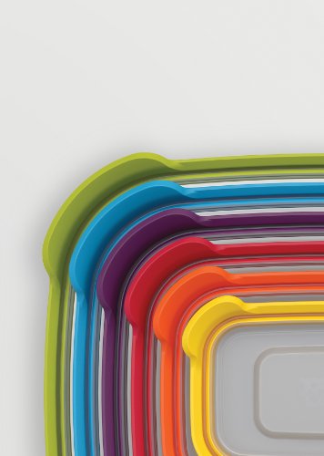 Joseph Joseph Nest Plastic Food Storage Containers Set with Lids Airtight Microwave Safe, 12-Piece, Multi-color