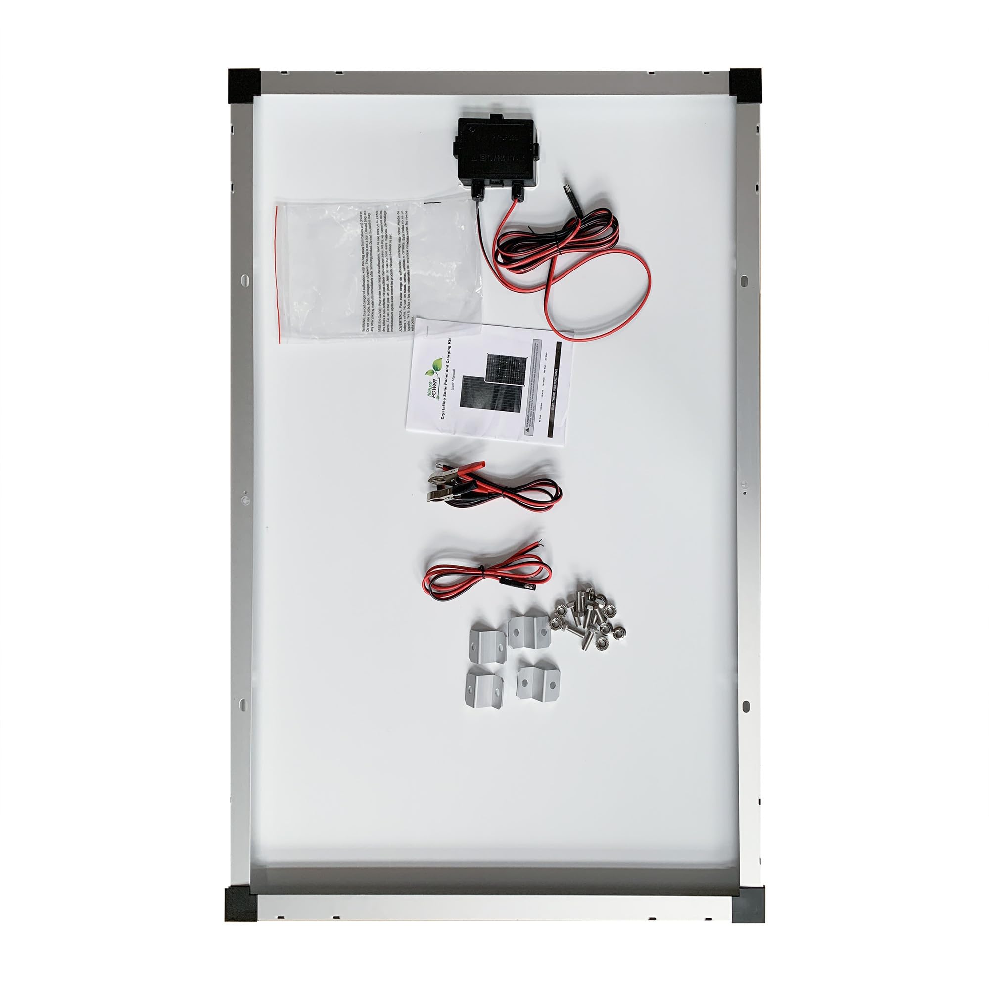 Nature Power 110 Watt Complete Solar Kit with 300 Watt Power Inverter, 11 Amp Charge Controller and Bonus 1.5 Watt Solar Battery Trickle Charger