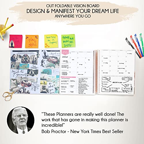 Manifestation Planner - 2023 Deluxe Weekly & Monthly Life Planner to Achieve Your Goals. A 12 Month Journey to Increase Productivity, Organizer & Gratitude Journal and Stickers