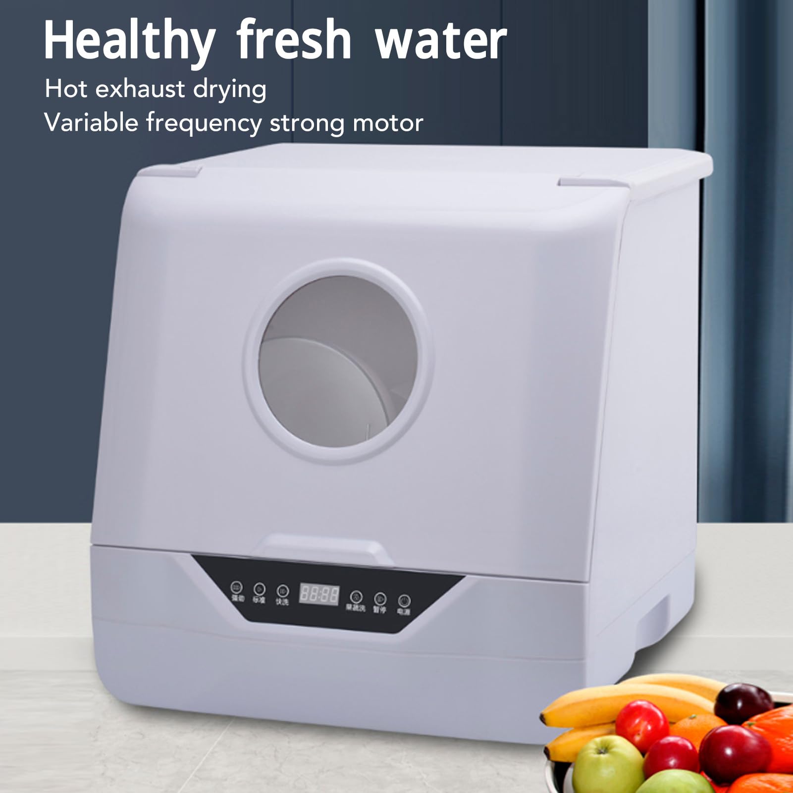 Countertop Dishwasher Mini, Countertop Dishwashers 800W Automatic Proof Portable Mini Dishwasher Compact Dishwasher for Small Apartments Dorms Offices RV (US Plug 110V)