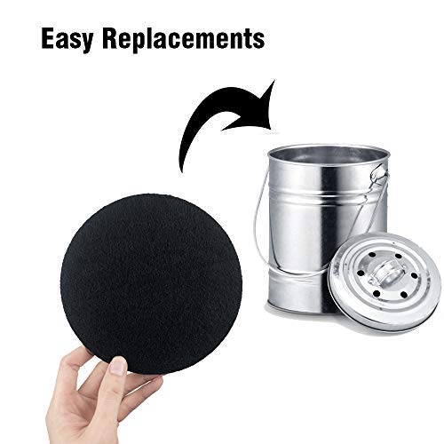 6 Pack Charcoal filters for Kitchen Compost Bins - Thickening Compost Bin Filters Activated Carbon Filters for Kitchen Compost Bin Filters Replacement, 0.4" Thickness