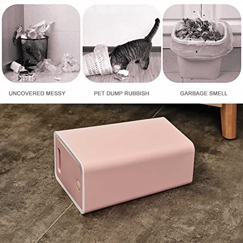 Baffect Small Trash Can with Lid Waste Basket Bathroom Garbage Can Dorm Room Essentials for Bedroom, Office, College-2.1 Gallon (Pink)