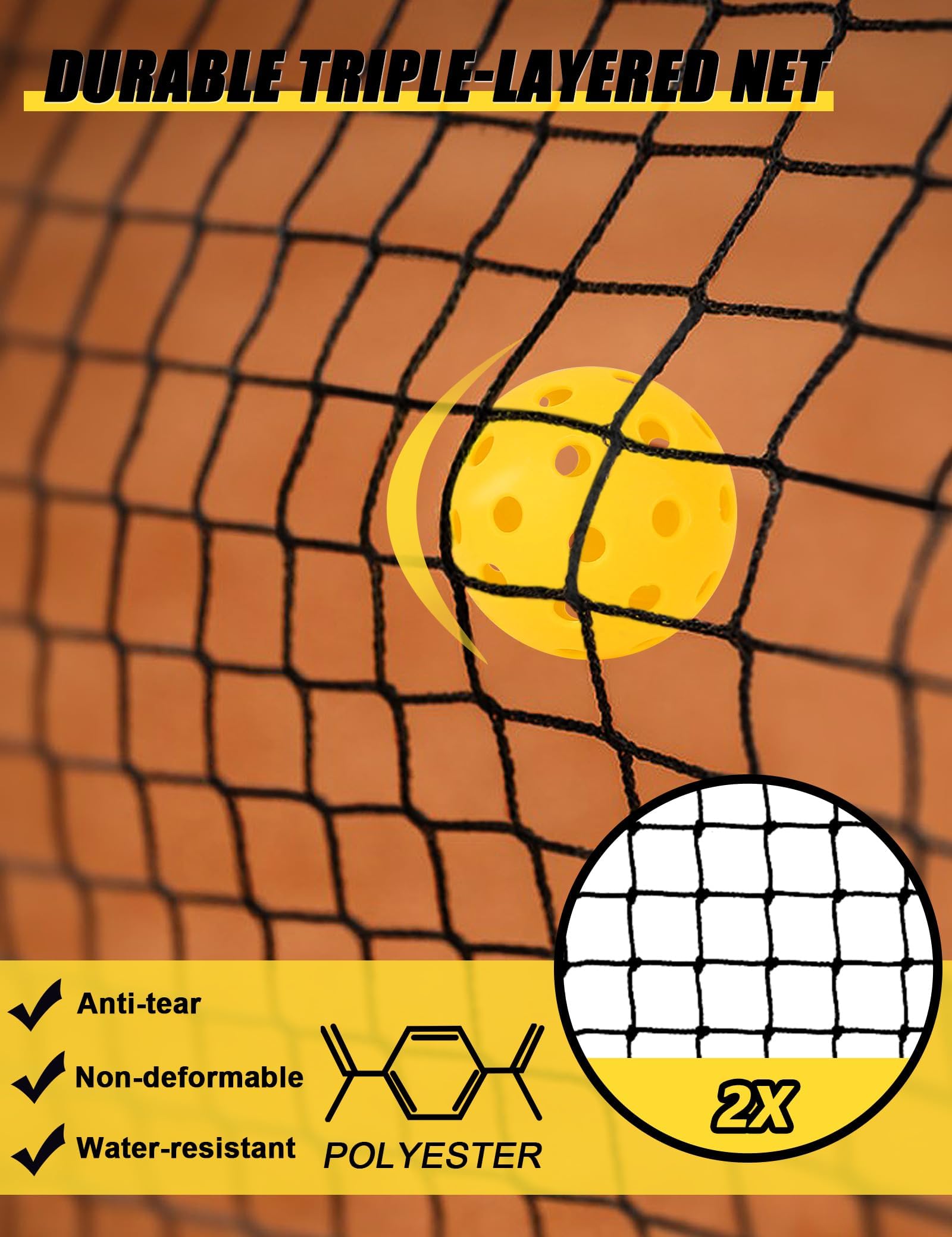 Pickleball Net LIBERRWAY Portable Pickleball Net with Wheels and Carry Bag 22FT Official Regulation Size Pickleball Net for Driveway Outdoor Backyard Metal Frame & Easy Set Up
