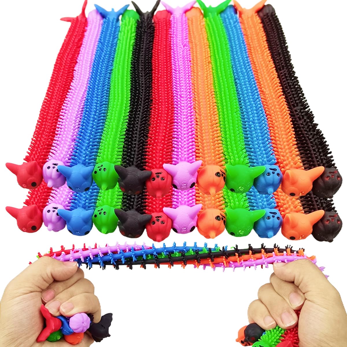 Jofan 24 Pack Halloween Stretchy String Fidget Sensory Toys for Kids Boys Girls Halloween Party Favors Halloween Treat Bags Gifts