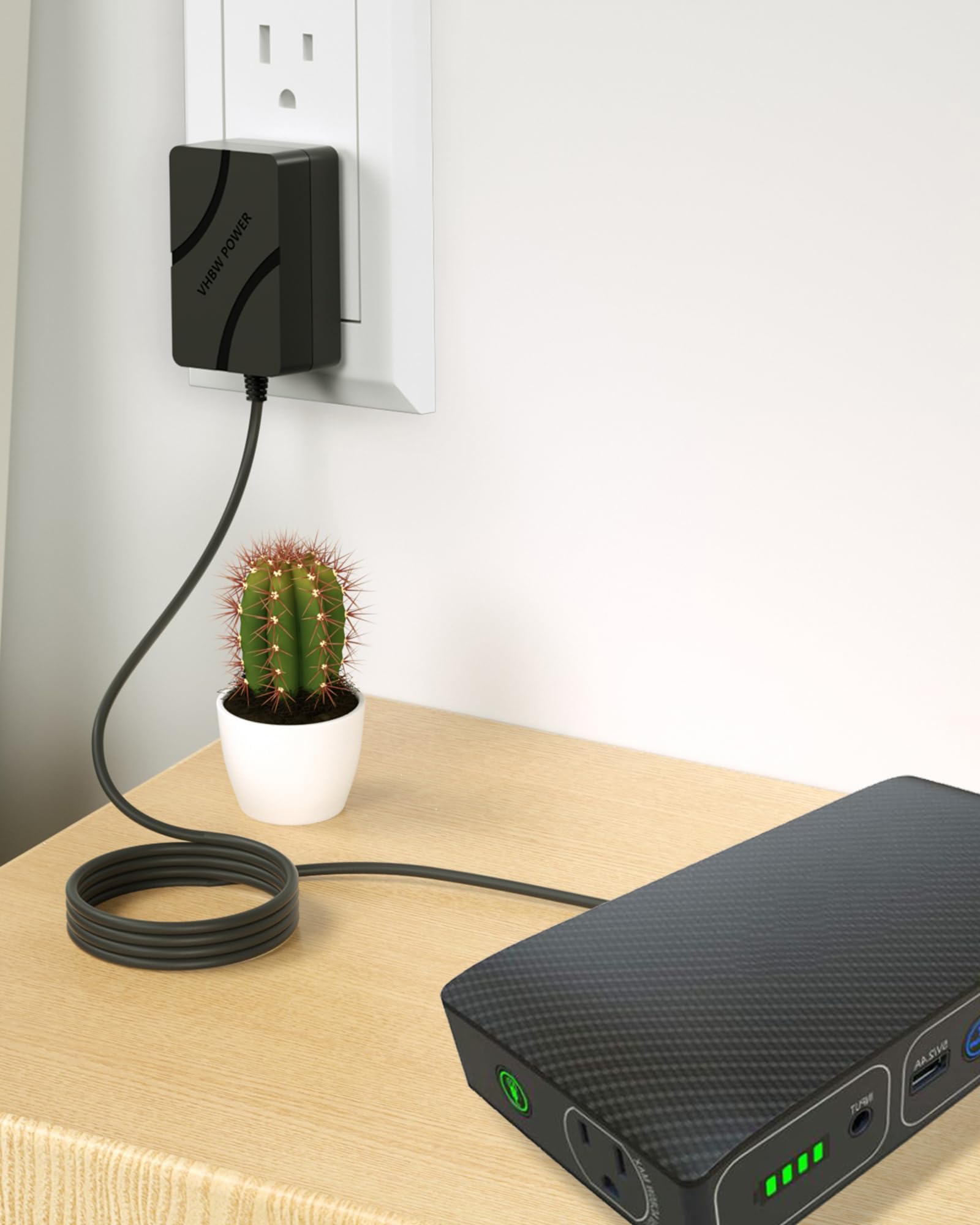 WUKUR Charger, 14V AC Adapter Compatible with Halo Bolt 57720/58830, Power Cord for Car Jump Starter, 6.5ft, 0.85A, Black