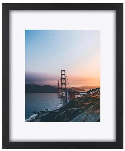 Framenow 11x14 Picture Frame for Home Décor,Real High Definition Glass,Premium Quality Elegant Photo Frame with Wall hanger,Horizontal or Vertical Display,Great Gift Idea"Black.8x10 with Mat.