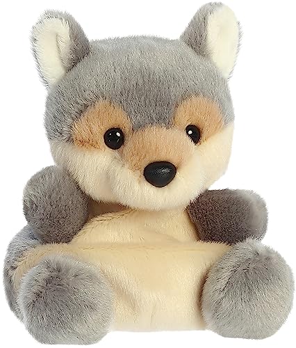 Aurora® Adorable Palm Pals™ Lucian Wolf™ Stuffed Animal - Pocket-Sized Play - Collectable Fun - Gray 5 Inches