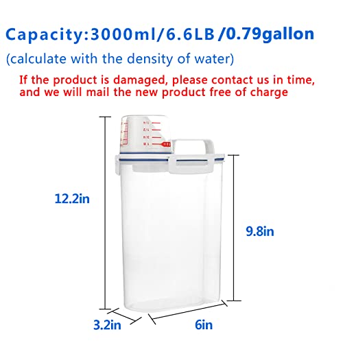 jioko 2Pack Plastic Transparent Tank, Rice Storage Barrel, Household Food Container Grain Storage Box for Oatmeal, Grain, Cereal, Pasta, Flour