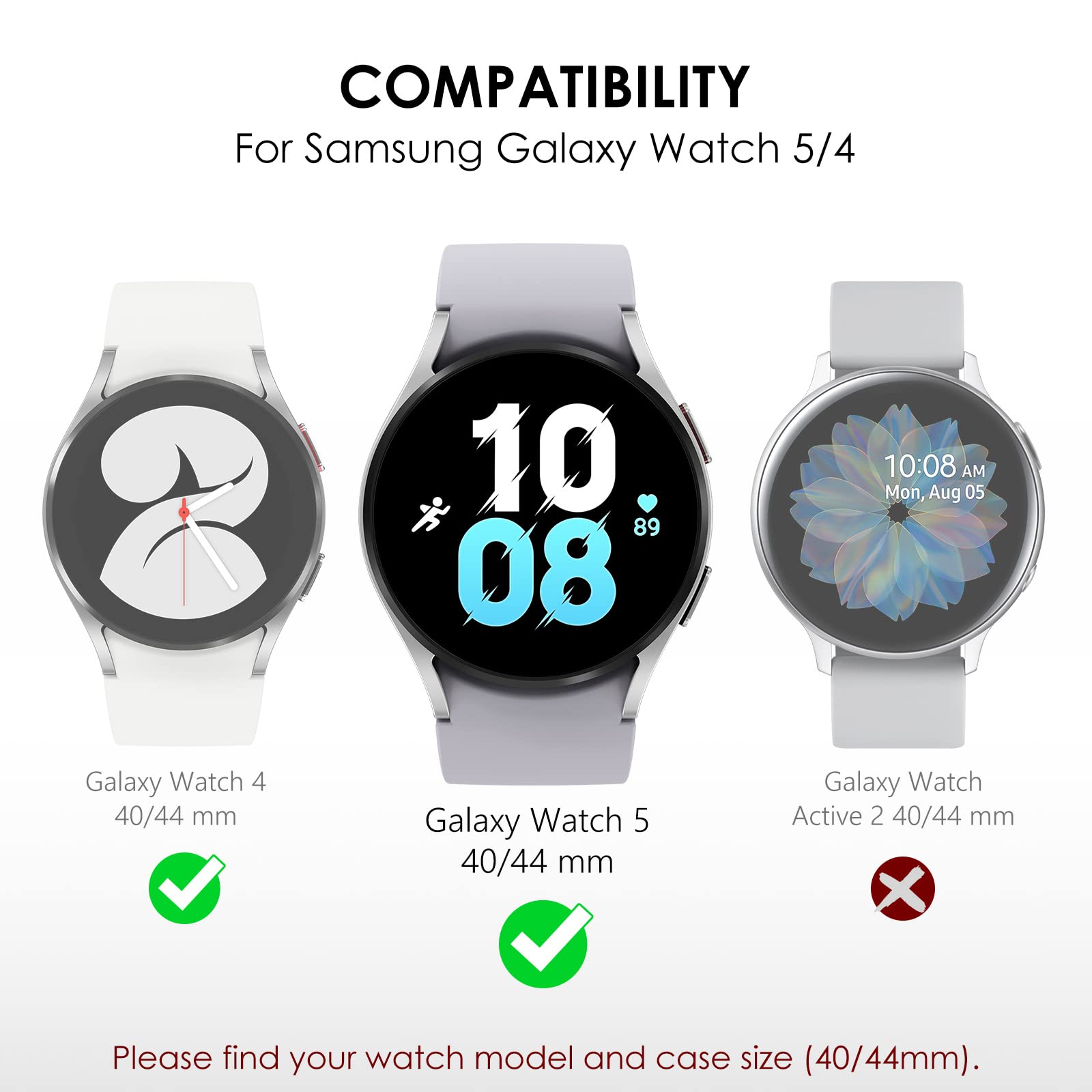 Surace Soft TPU Case for Galaxy Watch 4 & Galaxy Watch 5 40mm with Screen Protector, Bling Crystal Diamond Protective Bumper for Samsung Galaxy Watch 4 5 40mm (3 Packs, Rose Gold/Pink/Clear)