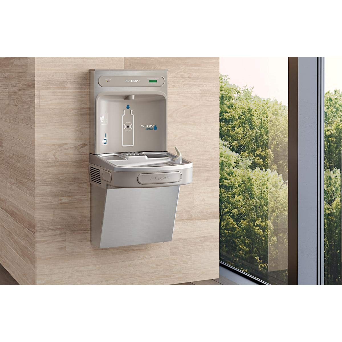 Elkay LZS8WSSK EZH2O Bottle Filling Station with Single ADA Cooler, Stainless Steel & 51300C WaterSentry Plus Replacement Filter (Bottle Fillers), White