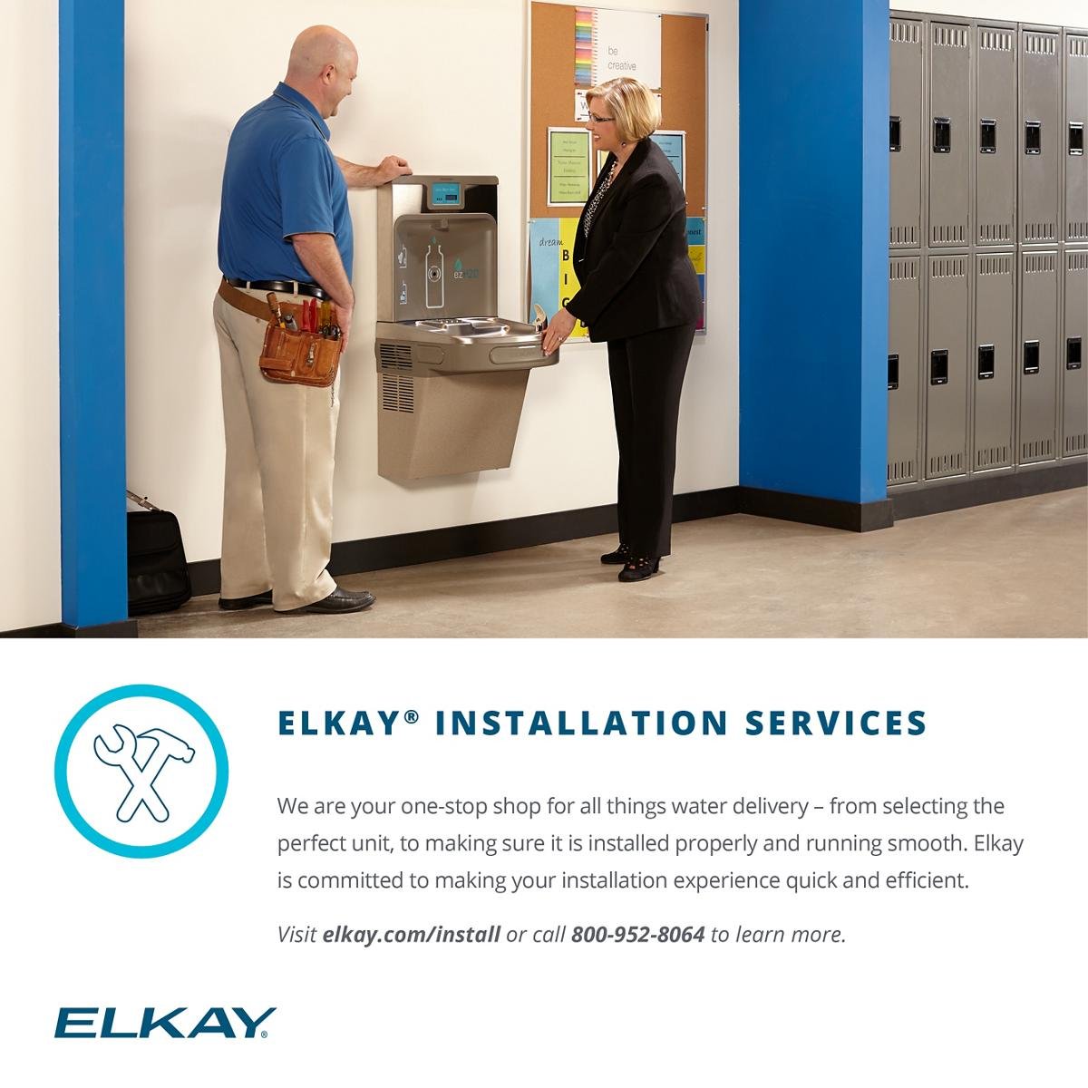 Elkay LZS8WSSK EZH2O Bottle Filling Station with Single ADA Cooler, Stainless Steel & 51300C WaterSentry Plus Replacement Filter (Bottle Fillers), White