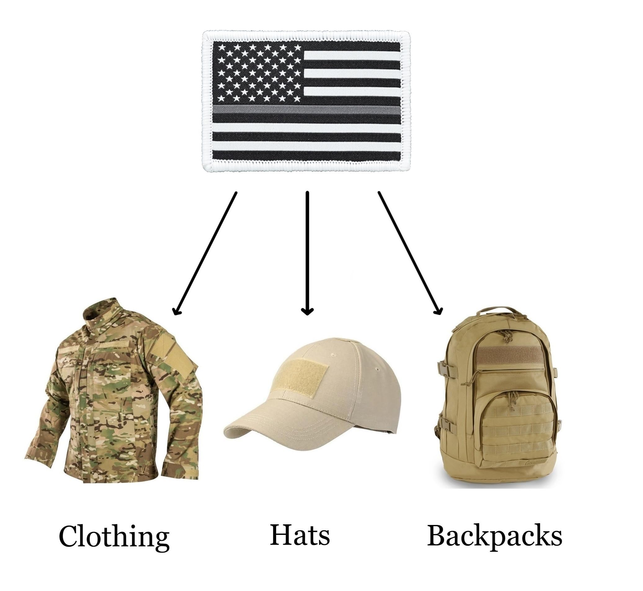 Great 1 Thin Grey-Gray Line American Flag Patch 2-Pack, Correctional Officer, 2x3 inch, Woven, Hook and Loop Fastener/Backing, Tactical Accessory for Clothing-Jackets-Hats-Backpacks