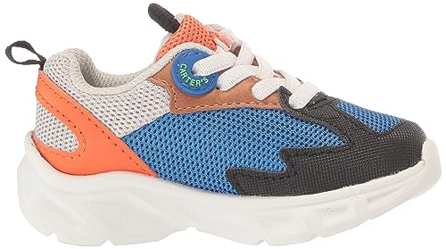 Carter's Kids Adusa Light-Up Sneaker, Blue/Orange, 12 US Unisex Toddler