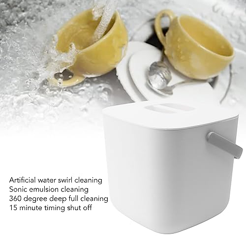 Countertop Dishwasher, 2000mah 8.5V 2A 18W Compact Mini Dishwasher for Kitchen (White)