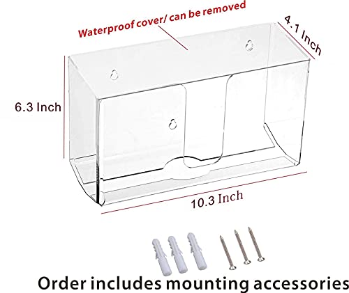 Cq acrylic Wall Mount Paper Towel Dispenser with Lid,Clear Folded Paper Towel Holder for Bathroom Toilet and Kitchen,Suitable for Z-fold, C-fold or Multi-Fold Paper Towels,Pack of 1