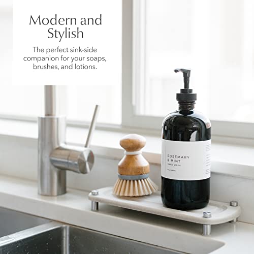 Dorai Home Sink Caddy β Dries Instantly and Prevents Moisture Buildup β Stainless Steel Feet with Rubber Bottom β Functional Design Created for The Modern Home β Sandstone