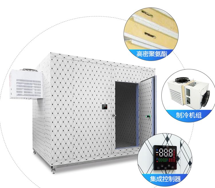 Kolice Commercial Portable Cold Room Freezer Room Fruit Keep Fresh Refrigerators-4 Wheels Included,15 Cubic Meters,Temperature:-8℉, Size:138"x79"x98",All-In-One Design