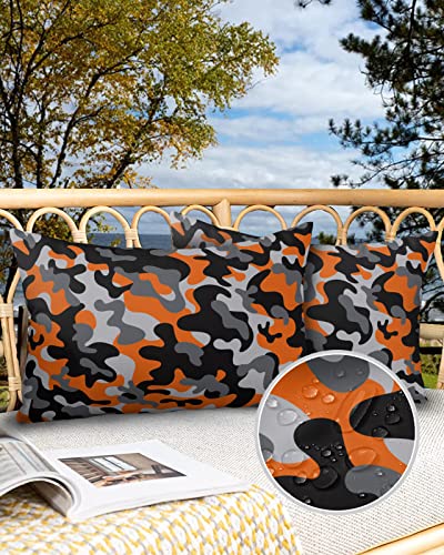 Meet 1998 Throw Pillow Covers 20x12 - Set of 2 Waterproof Pillow Cushion Cases,Camo Pillowcases Decorative Outdoor Pillow Cover for Sofa Couch Bedroom