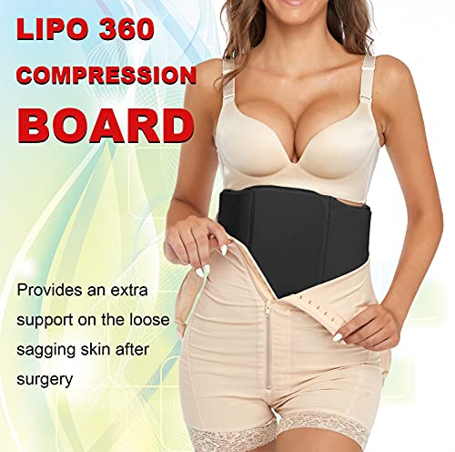 Abdominal Board 360 Lipo Foam Ab Board Post Surgery Liposuction Waist Belly Wrap Board for Lipo Recovery (One Size, Black)