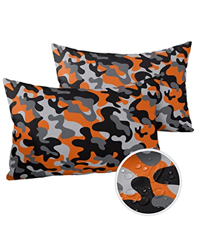Meet 1998 Throw Pillow Covers 20x12 - Set of 2 Waterproof Pillow Cushion Cases,Camo Pillowcases Decorative Outdoor Pillow Cover for Sofa Couch Bedroom