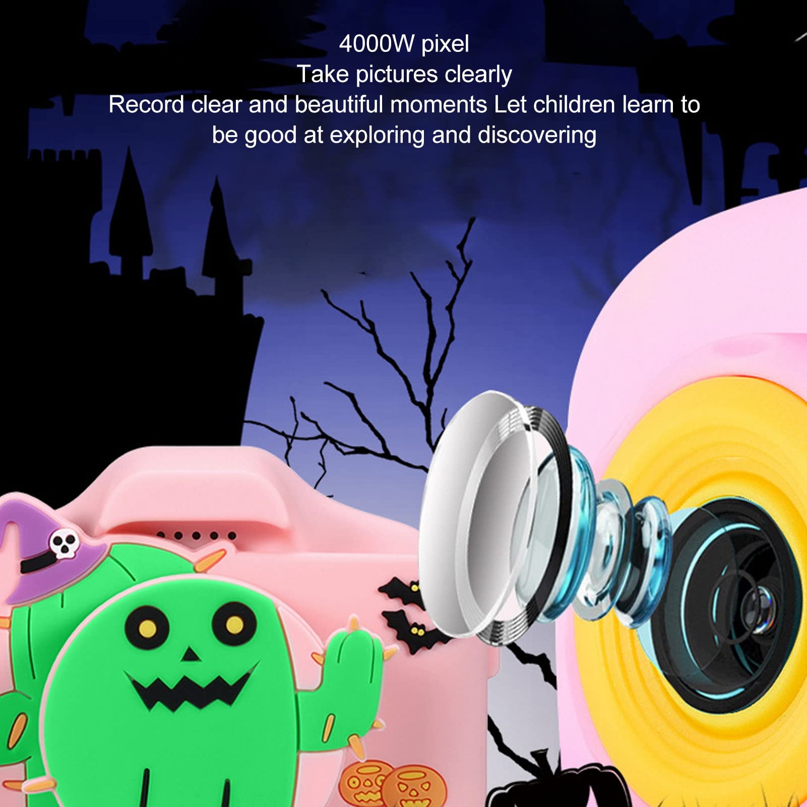 2.0 Inch Mini Kids Camera Multifunction,Large Screen HD 4000W Pixels Kids Digital Video Camera, Kids Digital Video Camera for 3 to 6 Years Old Boys Girls