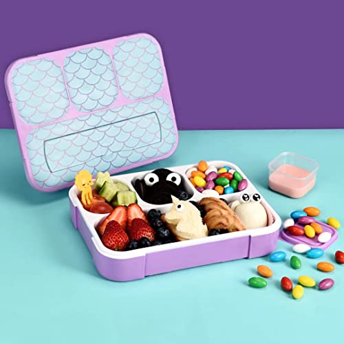 BDBKYWY Unicorn Lunch Bag Lunch Box Set - Insulated Lunch Bag with 4 Compartment Bento Box Ice Pack Water Bottle Silicon Cap Spoon Salad Container for Lunch Kid's School Supplies Ideal for Age 7-15