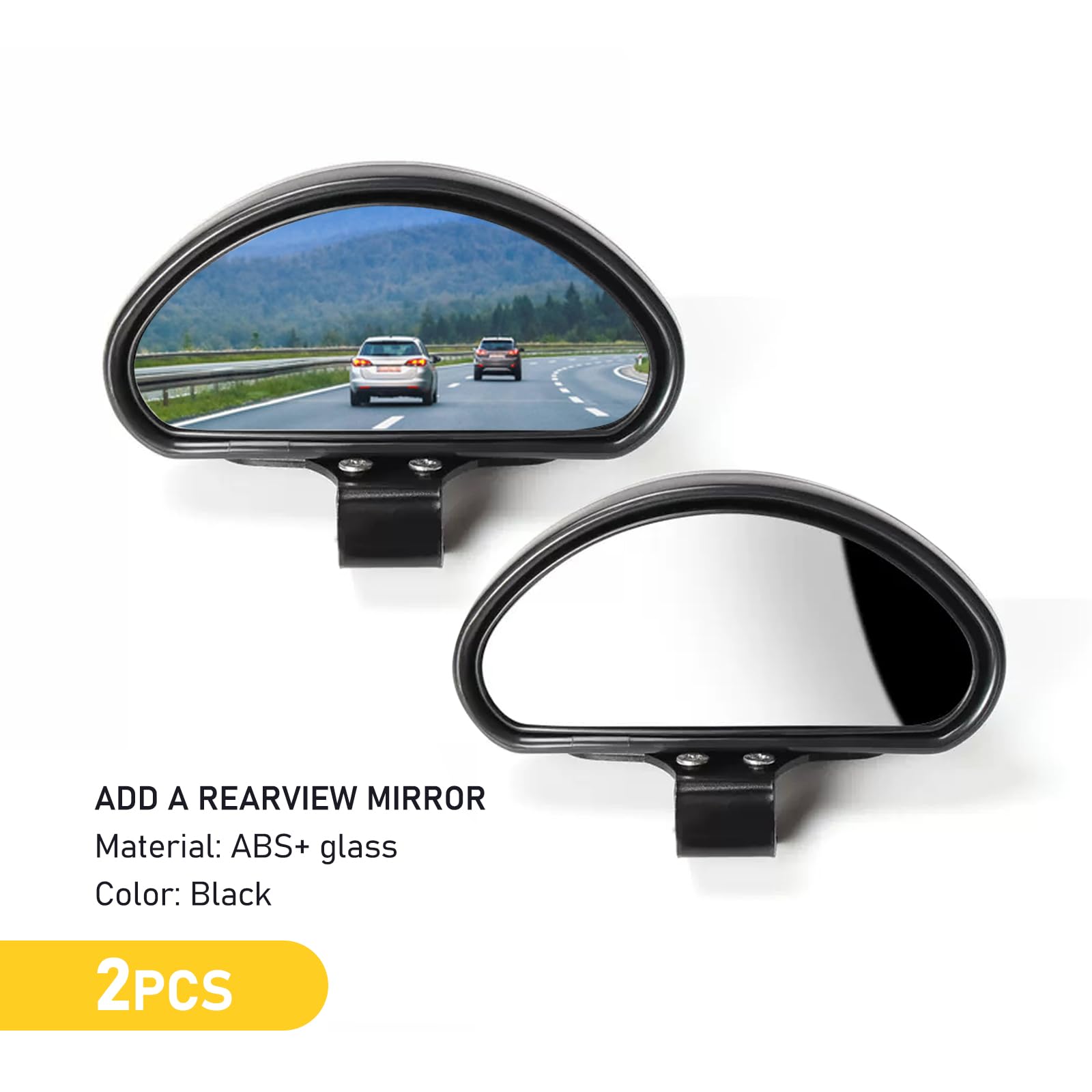 gunhunt 2 PCS Car Blind Spot Mirrors, Universal Wide Angle Mirror, Blindspot Convex Side Eye Mirrors, Car Auxiliary Mirrors, Automotive Body Parts Exterior (Black)