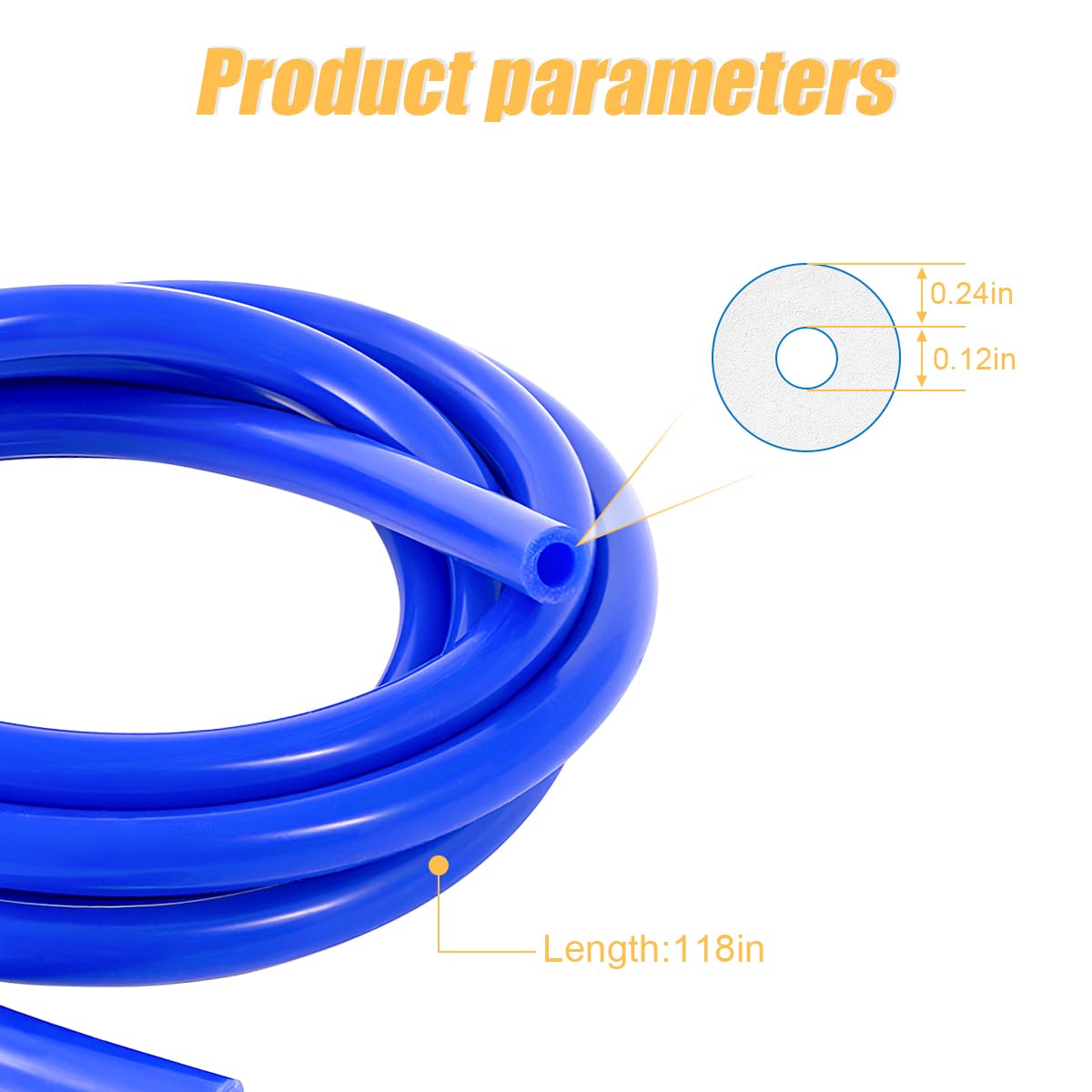 BELOMI Silicone Vacuum Tubing Hose Line, 10 Ft 1/8"(3mm) Inner Diameter Hose, High Tempterature 130PSI Max Pressure for Multiple Use, Auto Replacement Vacuum Hose Line for Vehicle Radiator (Blue)