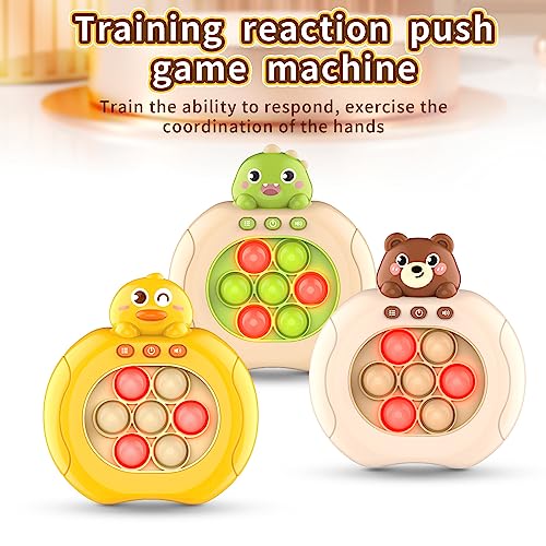 Quick Push Game Console , Electronic Fidget Light-up Sensory Games Travel Handheld Game Bubble Birthday Gifts for Age 5 6 7 8 9 10-12 Year Old Girl Boys (Yellow Duck)