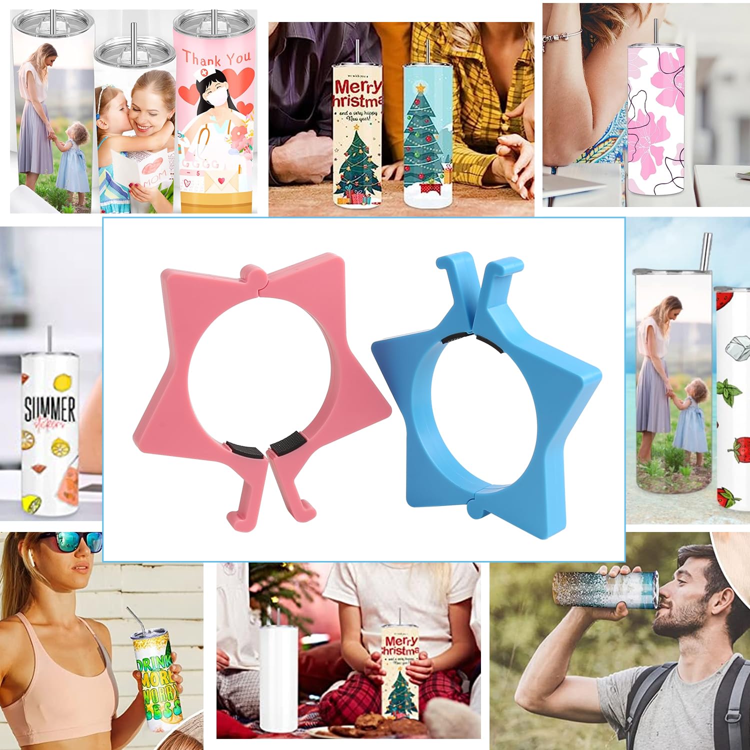 Clamp Tumbler, 20 Oz Sublimation Blanks - 2PCS