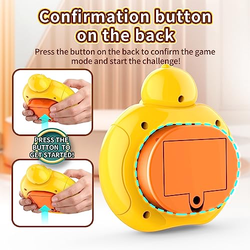 Quick Push Game Console , Electronic Fidget Light-up Sensory Games Travel Handheld Game Bubble Birthday Gifts for Age 5 6 7 8 9 10-12 Year Old Girl Boys (Yellow Duck)