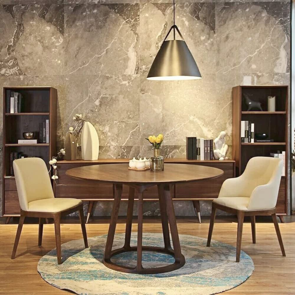 SUSUO Minimalist Solid Wood Dining Table Round for Small Space, Mid-Century Modern Walnut Ash Dining Table with Round Pedestal Base, 31.5" Coffee Table for 2-4