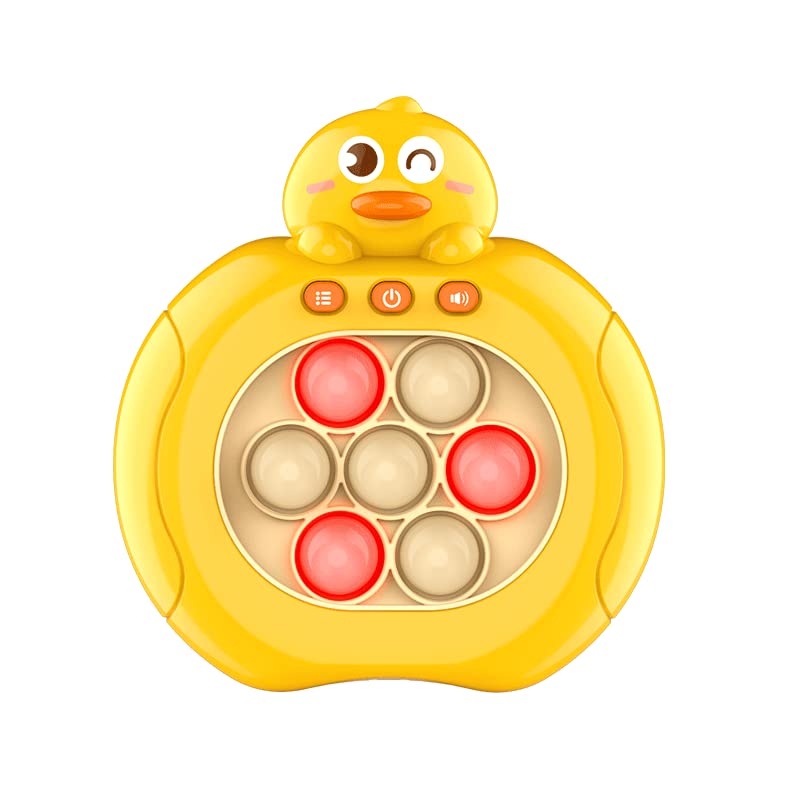 Quick Push Game Console , Electronic Fidget Light-up Sensory Games Travel Handheld Game Bubble Birthday Gifts for Age 5 6 7 8 9 10-12 Year Old Girl Boys (Yellow Duck)