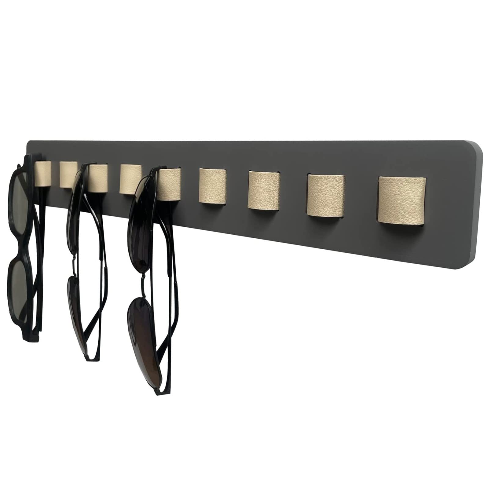 Owowong Sunglasses Organizer,Wood Storage Wall Mounted Eyewear Display，Hanging Sunglasses Storage Rack, Sunglass Holder for Living Room, Bedroom and Study, Home Decor, Black