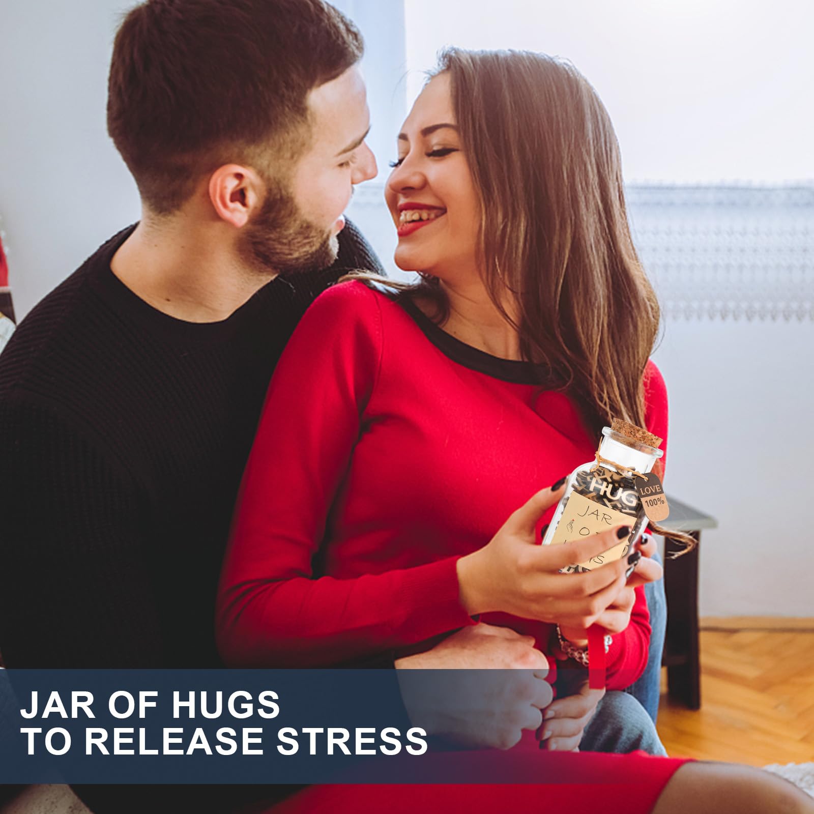 HUG in a Jar(7oz),Hug to Give Funny Gift Birthday Gift Christmas Gift;Hugs Gifts for Friend,Anniversaries Valentines Day. (HUG in a Jar)