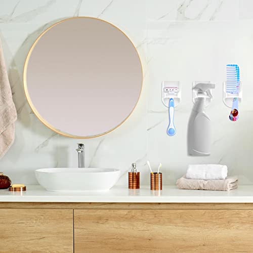 8 Pack Wall Mount Spray Bottle Hooks Holder Spray Bottle Hanger Adhesive Hook to Create Storage Space Spray Bottle Rack Organizer Hanger for Cabinet Kitchen Variety Surfaces Spray Bottle Wall Holder