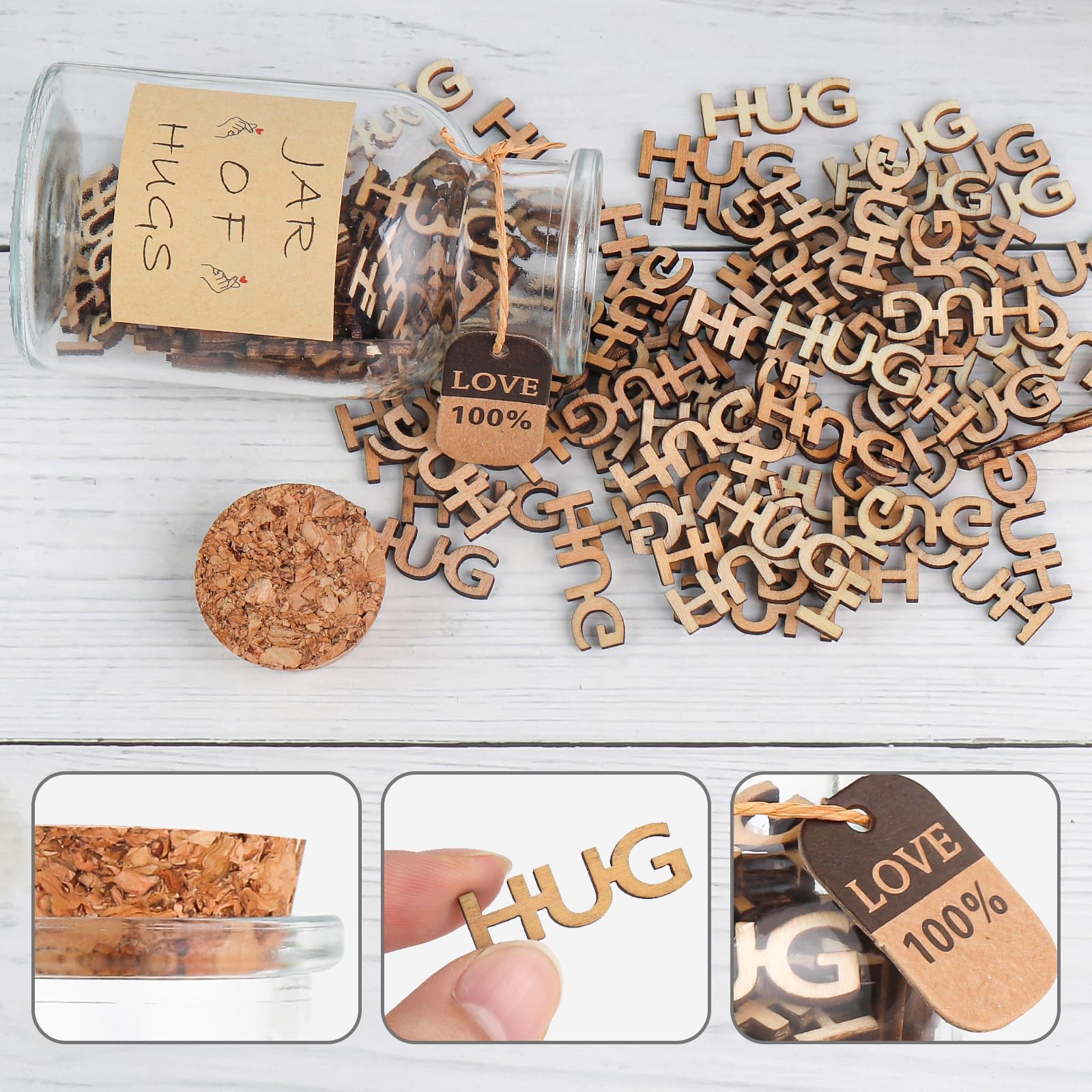 HUG in a Jar(7oz),Hug to Give Funny Gift Birthday Gift Christmas Gift;Hugs Gifts for Friend,Anniversaries Valentines Day. (HUG in a Jar)