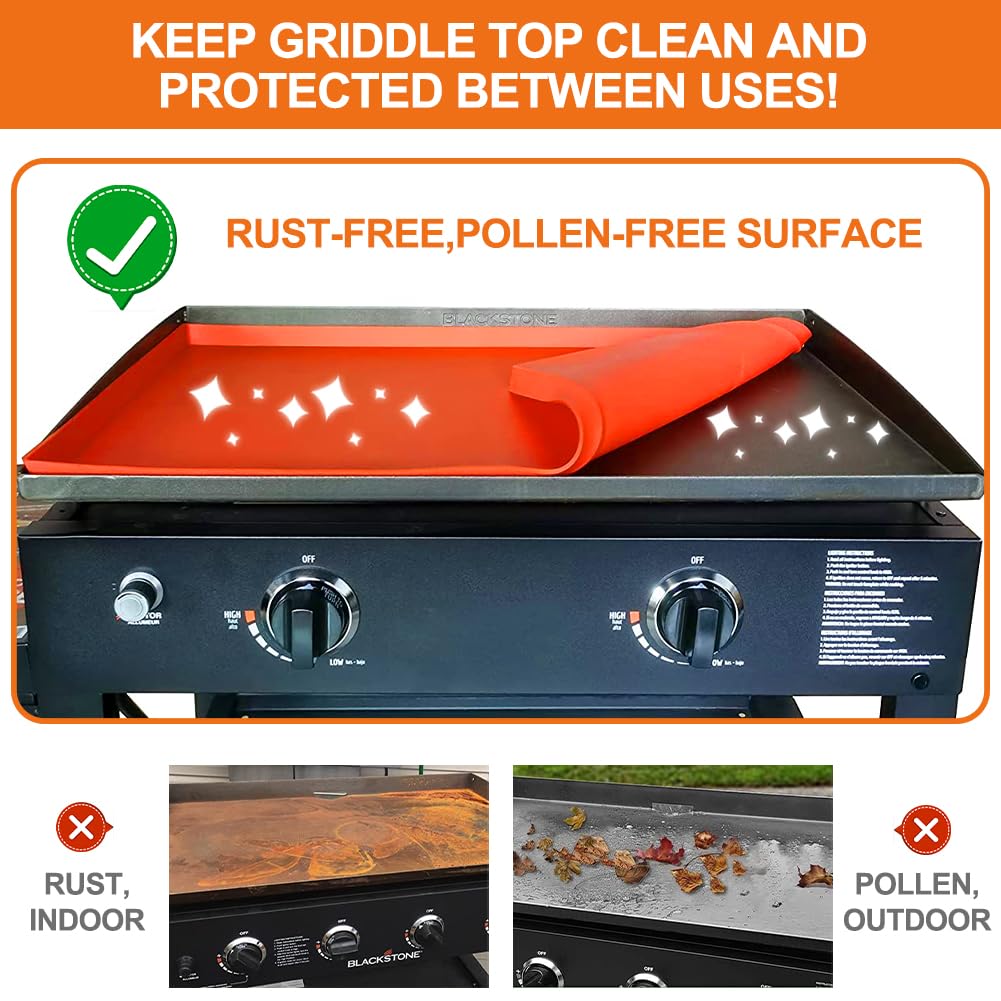 28" Silicone Griddle Mat for Blackstone 28in Griddle (Does not fit 28XL/Pro), Heavy-Duty Food Grade Silicone Grill Mat Blackstone Griddle Top Cover Keeps Flat Top Clean and Critter Free & Rust-Free