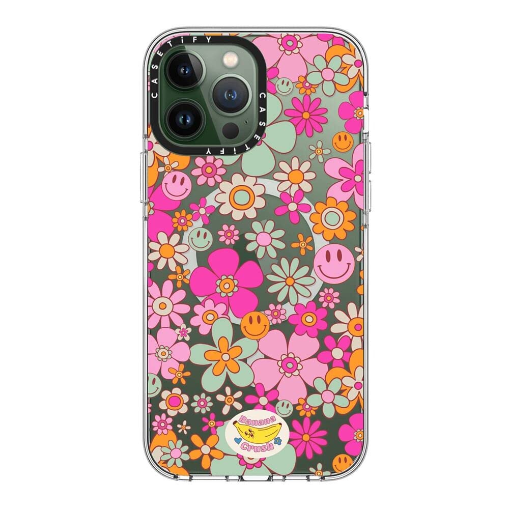 CASETiFY Clear iPhone 13 Pro Max Case [Not Yellowing / 6.6 ft. 3X Military Grade Drop Protection/Magsafe] - Groovy Pattern Clear - Clear