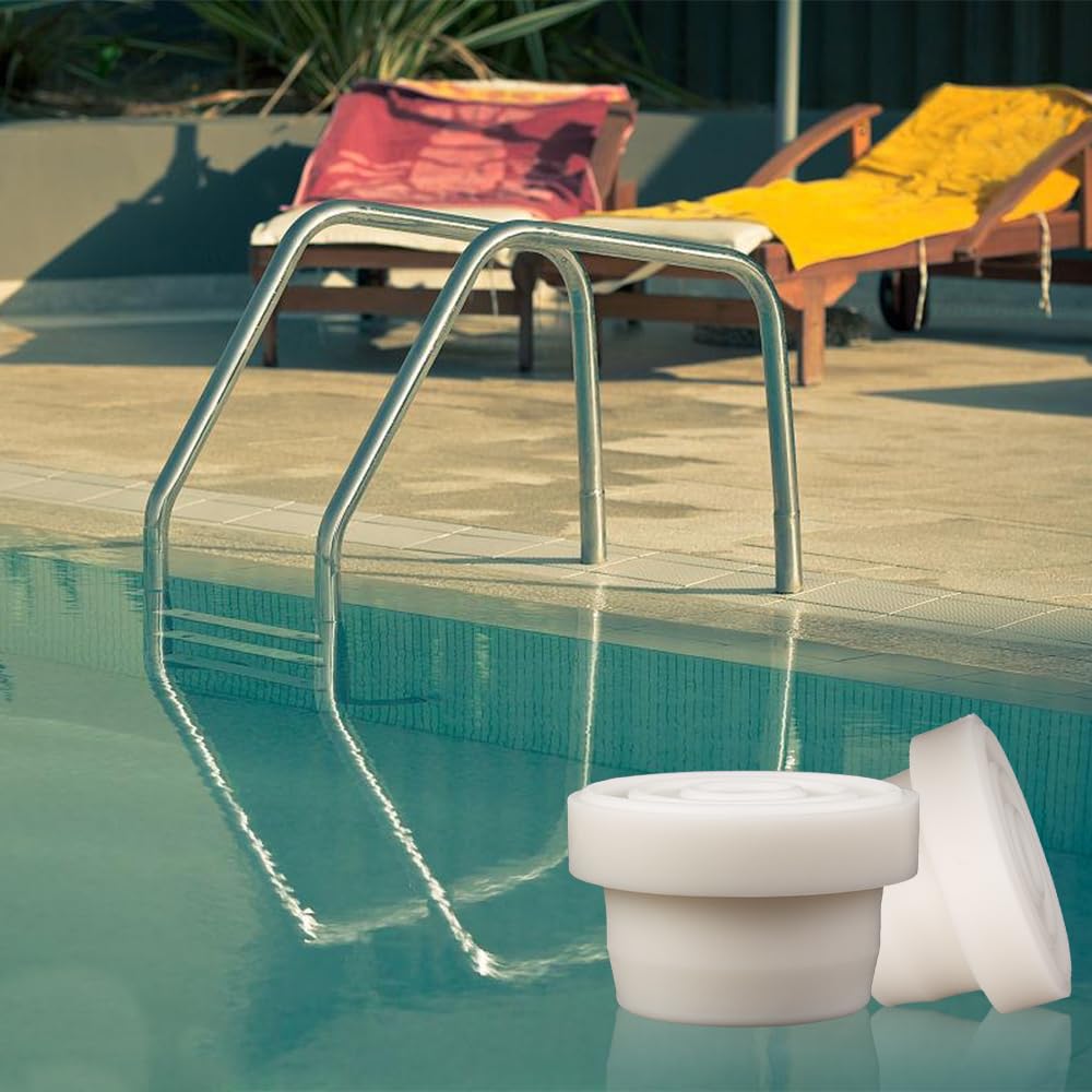 4 Pack Pool Ladder Bumpers for Inground Pool Steps Inside Plug Caps fit 1.9in Inner Diameter Ladder Tubing for Protect Swimming Pool Liner,White Rubber End Cap for Swimming Pool Ladder