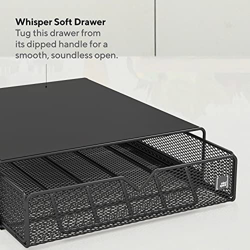 K-cup Coffee Pod Holder for Counter, Coffee Station for Keurig Pods - Coffee Bar Accessories - Caddy Dispenser with Sliding Drawer for Kitchen Organizer - Holds 36 Cups | The Mesh Collection, Black