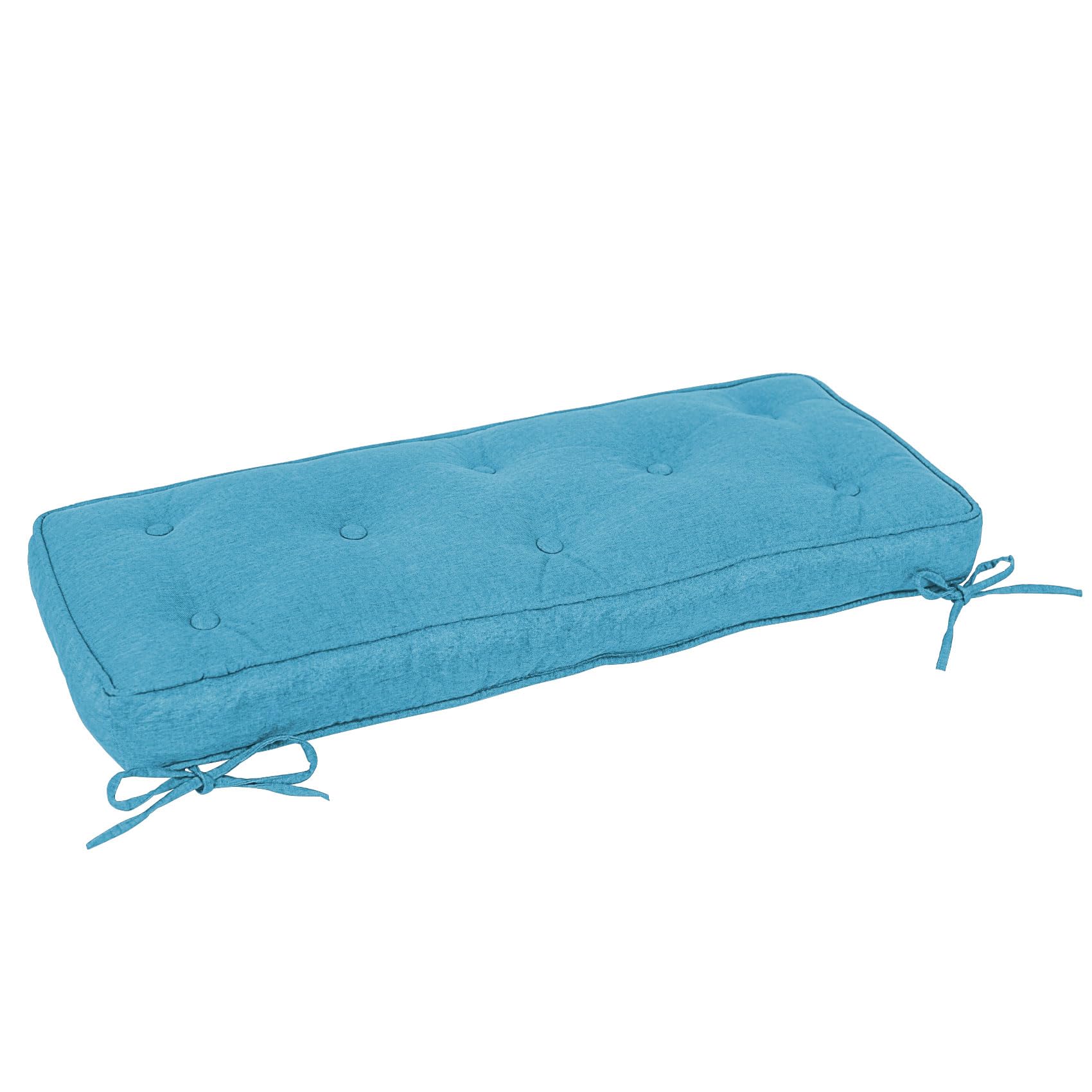mudilun Indoor Tufted Bench Cushions Soft Thicken Durable Patio Cushion for Outdoor Furniture Double Piping with Lacing Window Seat Pads (36x14x4, Blue)
