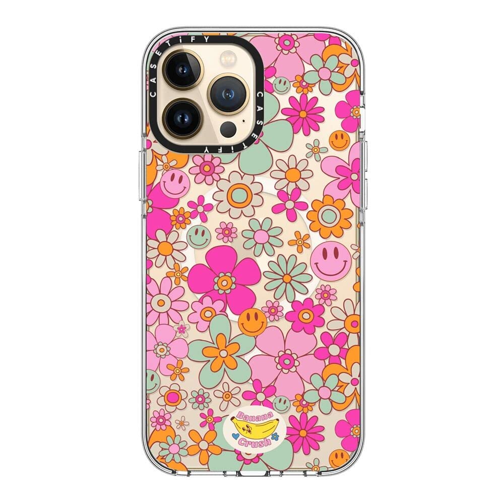 CASETiFY Clear iPhone 13 Pro Max Case [Not Yellowing / 6.6 ft. 3X Military Grade Drop Protection/Magsafe] - Groovy Pattern Clear - Clear