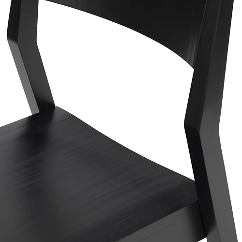 Plank+Beam Modern Dining Chair, Wooden Kitchen and Dining Room Chair, Wood Chair for Office, Living Room, Black