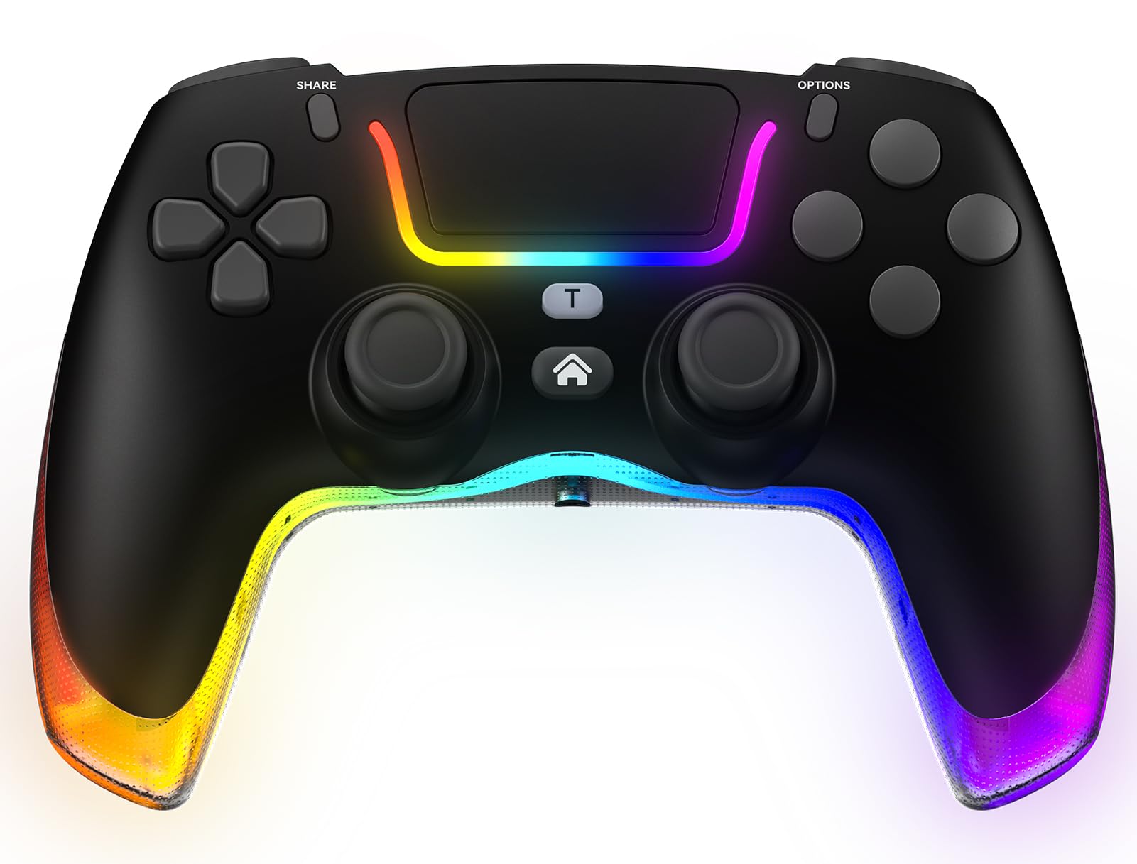 Rotacess Wireless Controller for PS4/Slim/Pro with Cool LED Light, Programming Back Button, Adjustable Turbo, Vibration and Motion