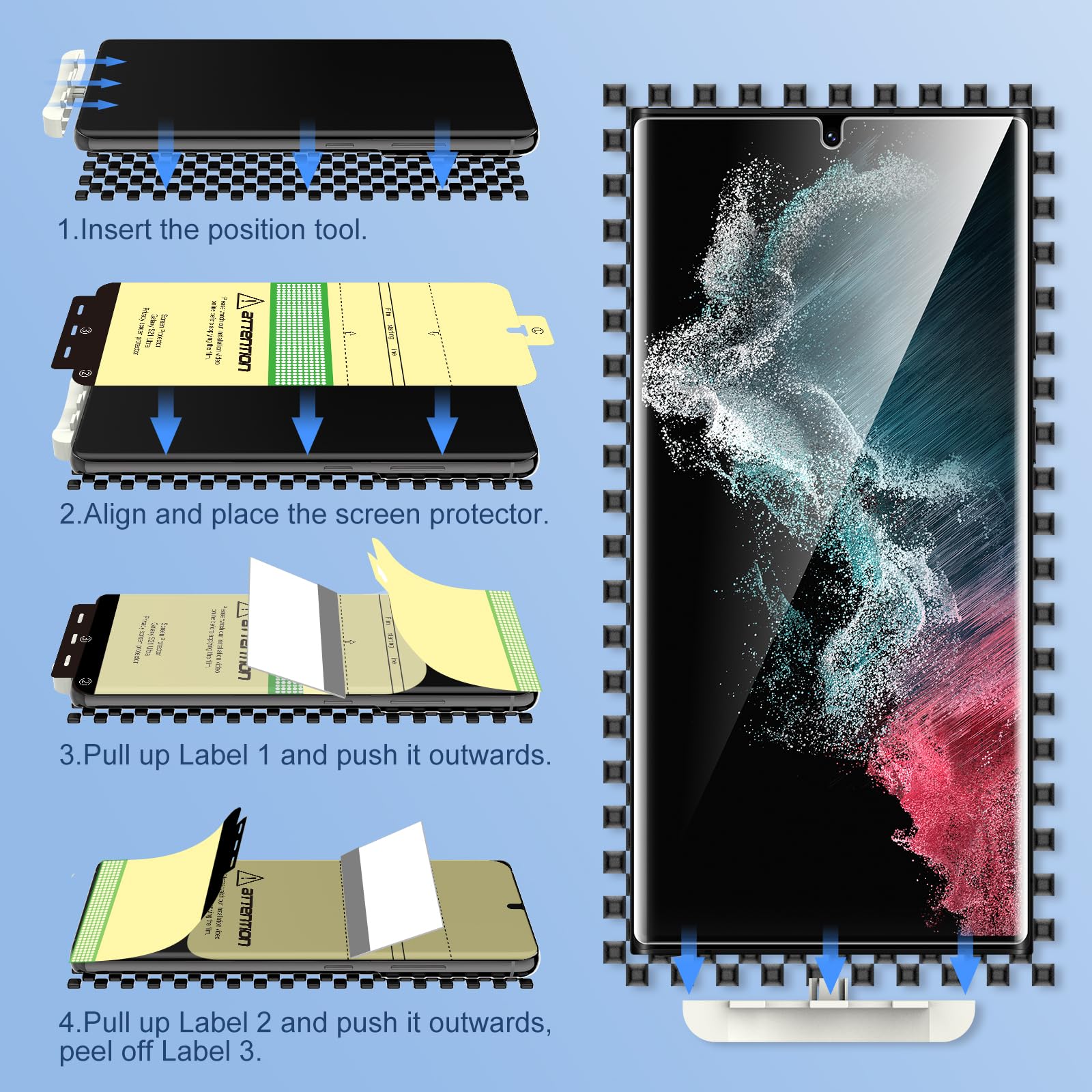 LK 2 Pack for Samsung Galaxy S22 Ultra Screen Protector [Not Glass] Anti-Spy, Anti-Scratch, Full Coverage, Privacy Flexible TPU Film for Galaxy S22 Ultra, HD Ultra-Thin, Case Friendly